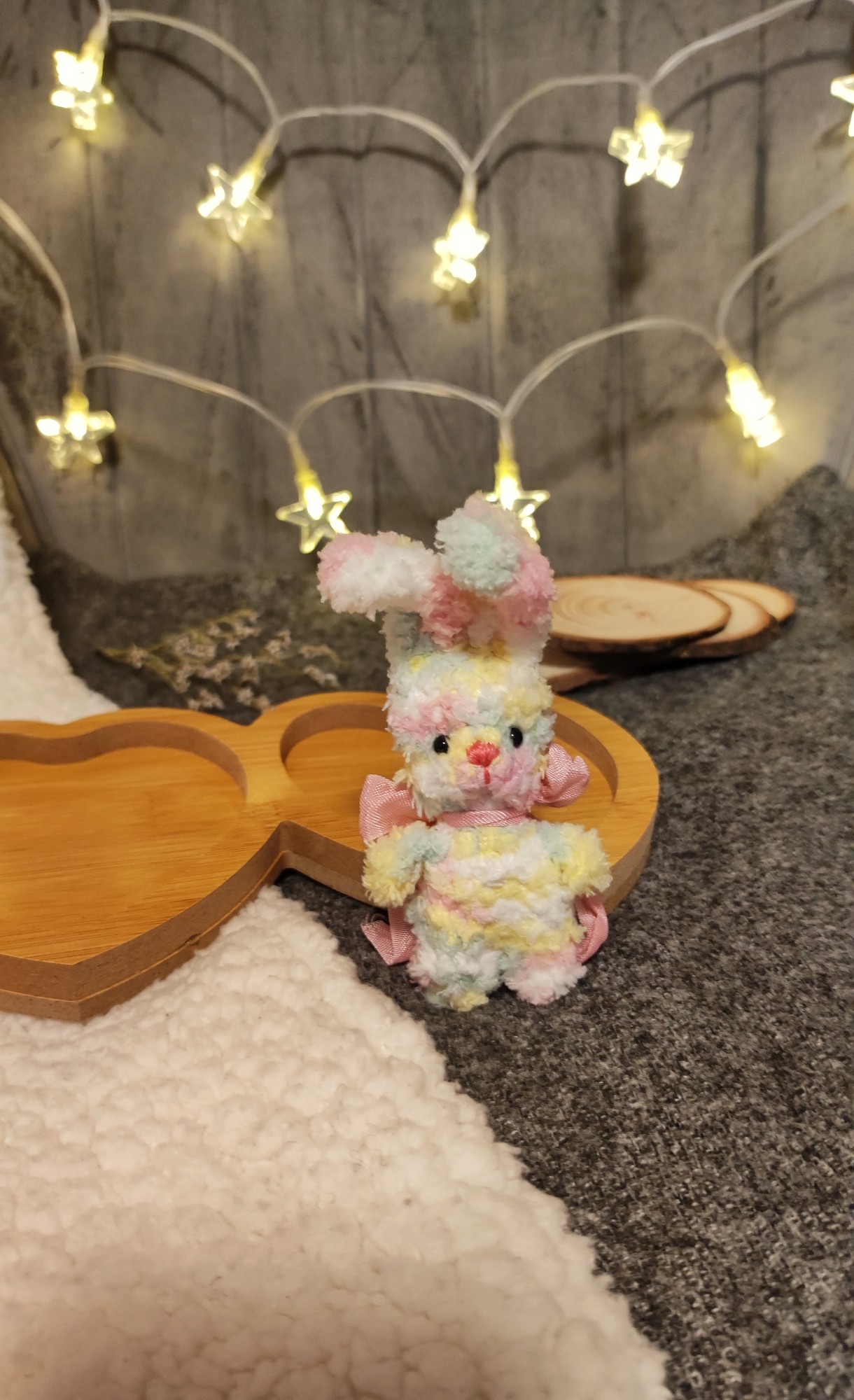 Soft fluffy rainbow bunny rabbit stuffed toy. handmade - 42678 from ...